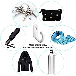 Chanvoo Light Switch Plate Hooks, 3 Pack Tiny Wall Mounted Hooks for Hanging Coat, Scarf, Bag, Towel, Key, Hat, Robe with Screws (White)