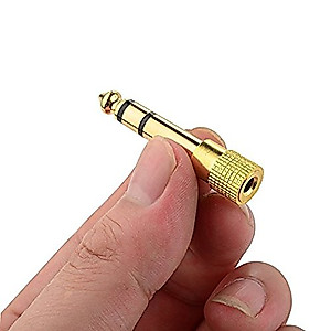 Wakaka 2 Pack 3.5mm Female to 6.5mm Male Jack Audio Plug Stereo Headphone Adaptor Converter Microphone Audio with 24K Gold Plated