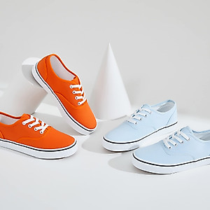 Womens Canvas Shoes Low Cut Canvas Sneakers Walking Running Shoes(Orange,us10)