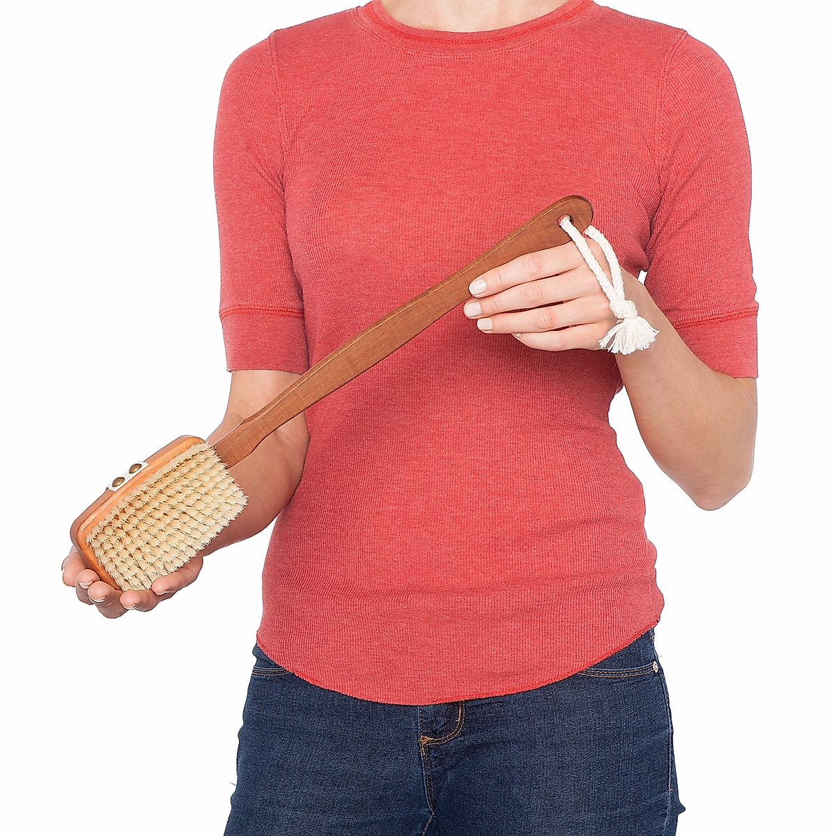 Redecker Natural Pig Bristle Bath Brush with Oiled Pearwood Handle, 100% Made in Germany, 16-7/8-Inches