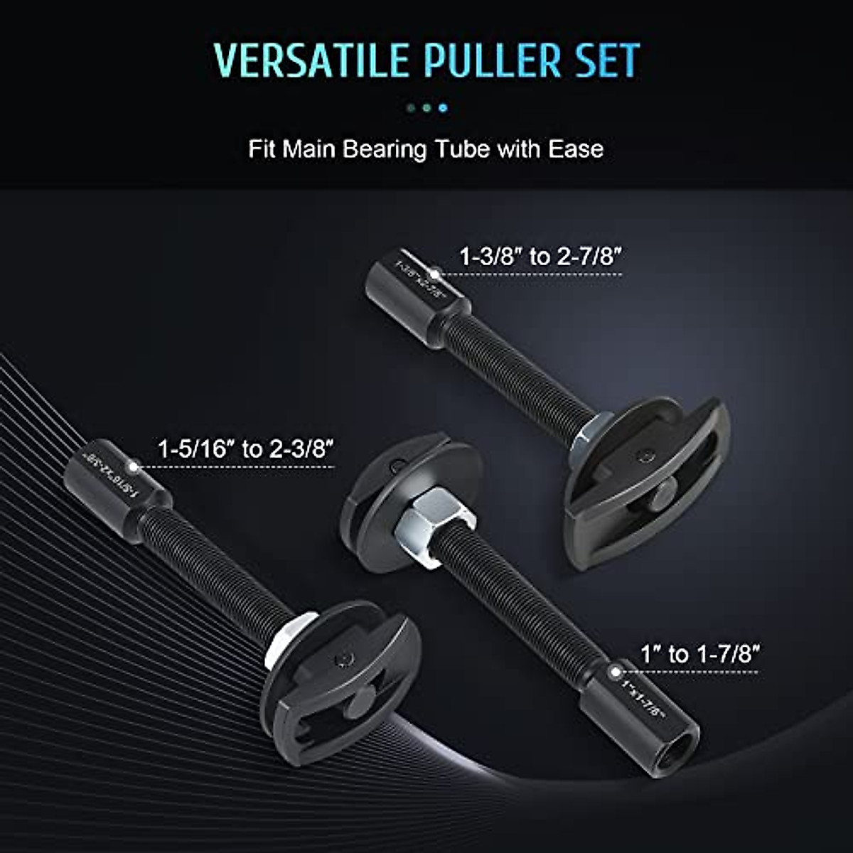 Orion Motor Tech Rear Axle Bearing Puller Tool Set, Rear Axle Bearing Remover Set, Rear Axle Bearing Removal Tool Kit with 3 Sizes 1 to 1-7/8, 1-5/16 to 2-3/8, & 1-3/8 to 2-7/8