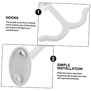 VILLCASE 4pcs Closet Garage Hat Robe Clothes Prong Top Wardrobe Bag Cabinet Coat Towel Hanging Hooks Hook Under Multifunction Kitchen Metal Bathroom Hangers Double Ceiling Clo Hanger