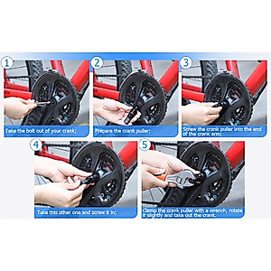 HUAZEXINX Bike Crank Remover Tool Professional Bicycle Crank Puller Portable Bike Crankset Crank Arm Puller for Bicycle Mountain Bike Road Bikes