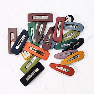 B.PHNE 20Pcs Hair Clips for Women, Matte Snap Hair Clip Barrettes for Girls,Cute Solid Candy Color Hair Accessories Hair Pins (SnapClip20A)