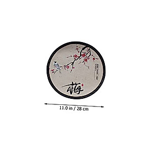 Didiseaon Jute Mat Round Placemats Photo Coasters Desk Mat for Desktop 2pcs Decorative Coasters Wedding Party Placemats Fashions Placemats Home Placemats Round Design Coasters Table Decor