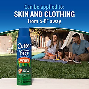 Cutter Backwoods Dry Insect Repellent, Mosquito Repellent, 25% DEET, Sweat Resistent, 4 Ounce (Aerosol Spray)