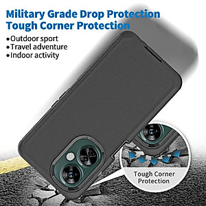 Anloes for Oneplus Nord N30 5G/CE 3 Lite Case, Defender Phone Case Heavy Duty Shockproof Dustproof Rugged Protective, 3 in 1 Bumper Cover for Oneplus Nord N30 Black(Without Built-in Screen Protector)