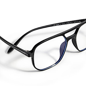 VISOONE Aviator Blue Light Blocking Glasses Oversized Square Lightweight Pilot Nerd Eyewear for Women Men MARION