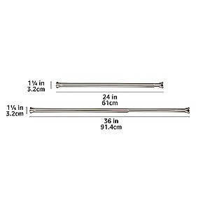 Amazon Basics Tension Curtain Rod, Adjustable 24-36" Width - Nickel, Classic Finial