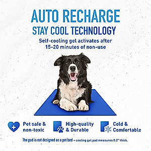 Chillz Dog Cooling Mat, Large - Pressure Activated Pet Cooling Mat for Dogs - No Water or Refrigeration Needed - Non-Toxic Gel Cooling Pad, Ideal for Home, Travel and Crates - 36 x 20 Inches
