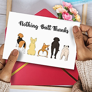 Ziwenhu Cute Thank You Card from Dog, Funny Thank You Gift for Friend, Nothing Butt Thanks Card for Family Members