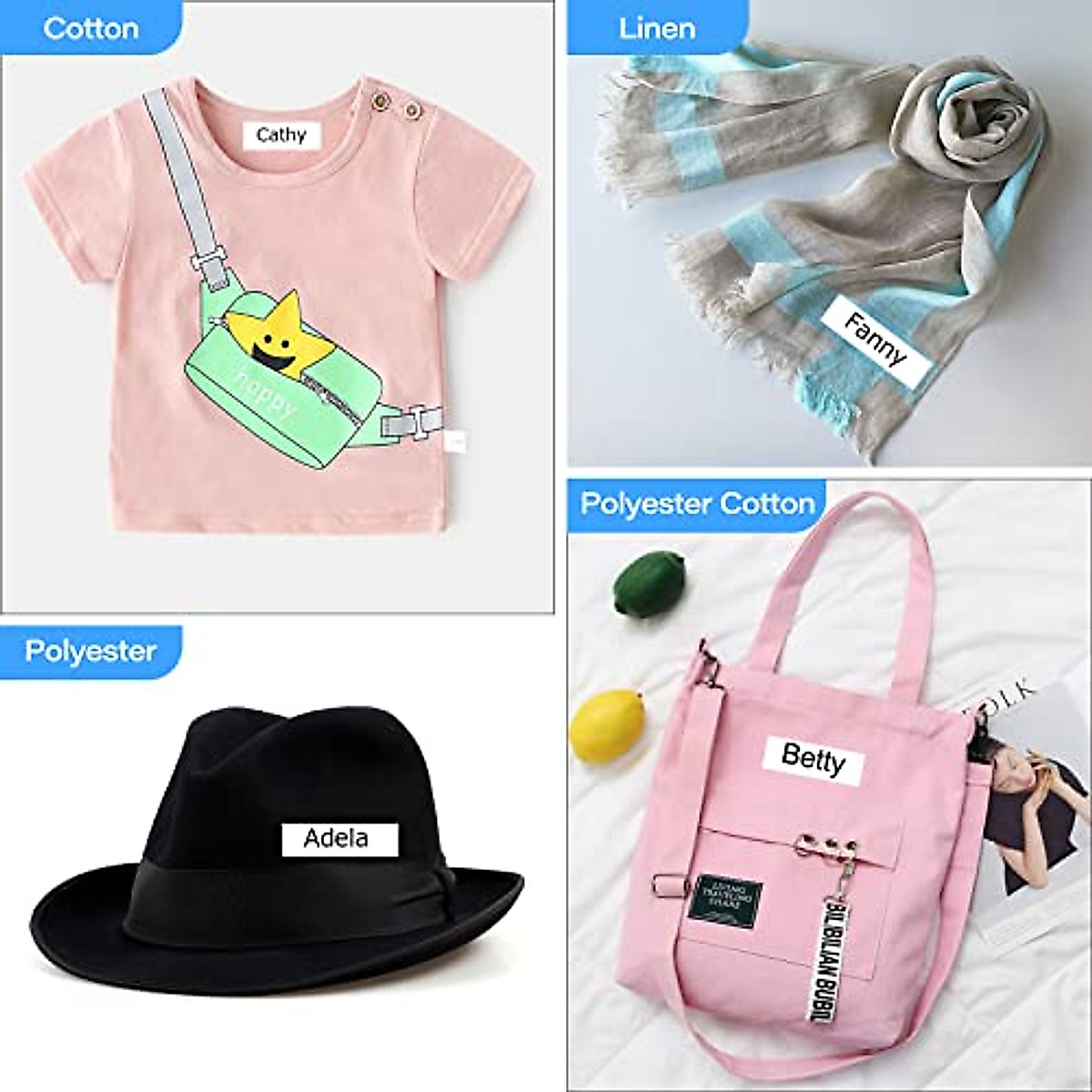 GREENCYCLE Fabric Iron On Clothing Label Tape Compatible for Brother P-Touch TZe-FA231 TZ-FA231 AZE FA231 Black on White 1/2 inch x 9.8 ft 12mm x 3m for PT-P750W PT-H110 PT-D210 PT-D600, 2 Pack