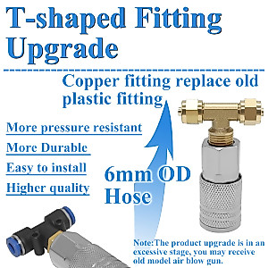 Beduan Air Blow Gun Kit with 16ft Long Pneumatic Pu Hose, Heavy Duty Air Duster Gun for Air Compressor