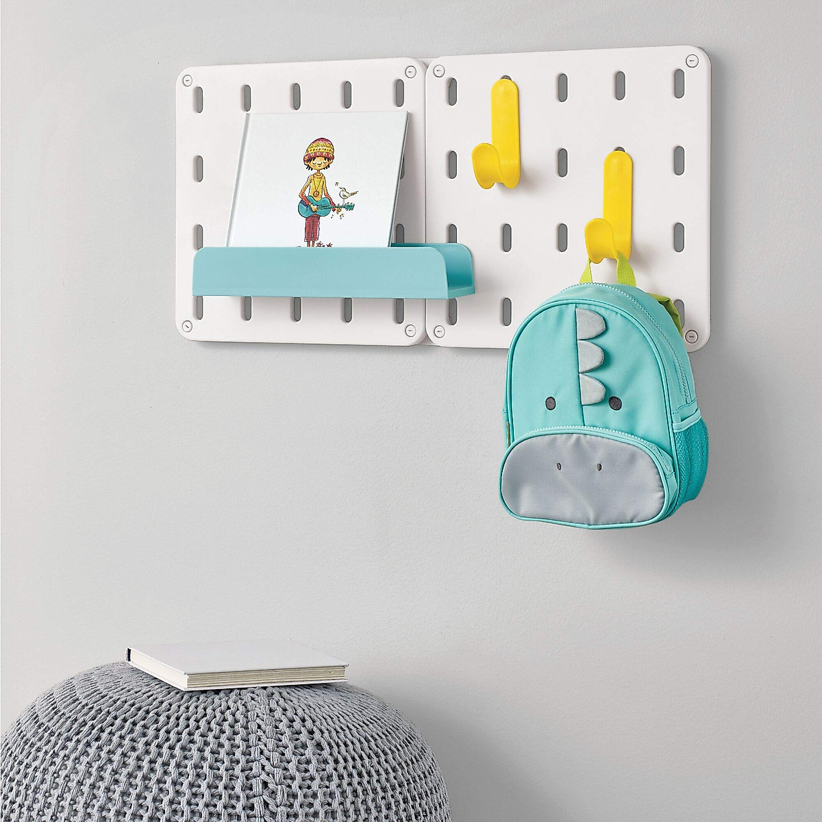 iDesign Cade BPA-Free Plastic Modular Hanging Pegboard Organizer Storage Shelf, 12.71" x 3.7" x 2.25", Aqua
