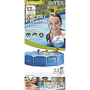 INTEX 28211EH 12ft x 30in Metal Frame Pool with Cartridge Filter Pump