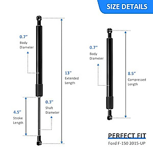 Wsays Tailgate Assist Shock Black Steel Compatible with 2002-2018 Dodge Ram 1500 2500 3500 Classic