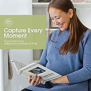 Pearhead My Pregnancy Journal - 74-Page Memory Book and Photo Album, Gender Neutral Planner for Expecting Moms, Includes Milestone Sections and Ultrasound Photo Insert