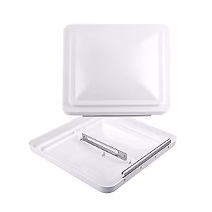 RVGUARD RV Roof Vent Cover 14 Inches, Universal Replacement Vent Lid White (2 Pack), Compatible with Ventline (pre 2008) & Elixir Vents (since 1994)