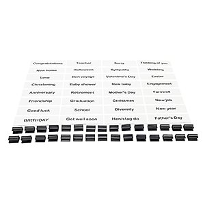 FixtureDisplays® Greeting Card Category Card with Wire Mouting Clips 32 Card Types 64 Clips Post Card Rack Identification Tags 5X1.3" 10138-1D