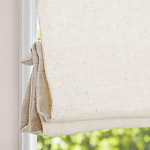 Cordless Linen Roman Shades, Premium Blackout Roman Window Shades, Custom Washable Fabric Roman Shades for Windows, Doors, French Doors, Kitchen Windows (1 Piece)