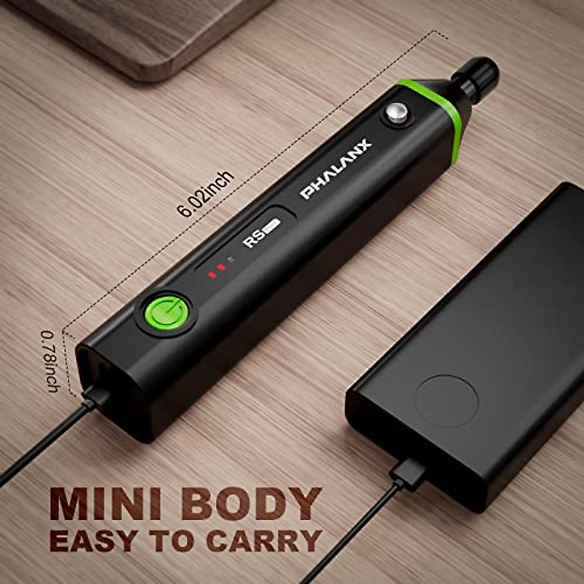 PHALANX Cordless Rotary Tool 3.7V Square Power Rotary Tool with 60 Accessories, 3-Speed and USB Charging Rechargeable Multi-Purpose Power Tool for Sanding, Polishing, Drilling, Engraving, DIY Crafts…