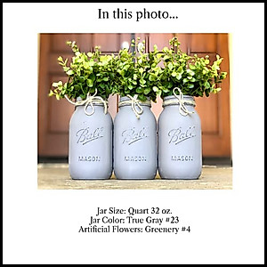 Set of 3, 4, or 5 - Painted Distressed Mason Jars - Choose Pint 16 oz or Quart 32 oz, Your Choice of Jar Colors, Artificial Flowers are Optional, Rustic Wedding Centerpieces for Tables Mason Jars
