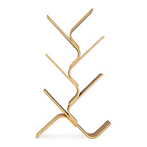 Navaris Tree Bookshelf - Curved Tree Bookcase Made of Bent Bamboo - Modern Floor Standing Book Shelf with 6 Shelves - 6-Tier Rack for Books, CDs, DVDs