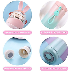 Cute Rabbit Kids Insulation Bottle-Stainless Steel Thermoses,Leak-proof Travel Coffee Mug,Durable Tumbler for Baby Hot Water 12 Ounce