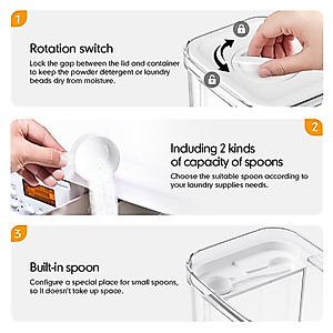 Moryimi Laundry Scent Booster Container for Laundry Room Organization and Storage, 2 Pack 94oz Scent Bead Dispenser with Scoop, Laundry Pods Container Laundry Powder Container Dryer Ball Holder