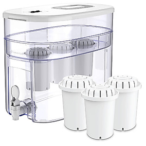 Invigorated Water pH Recharge 3F Countertop Alkaline Water Filter + PH001 3-Pack Replacement Water Filters Bundle