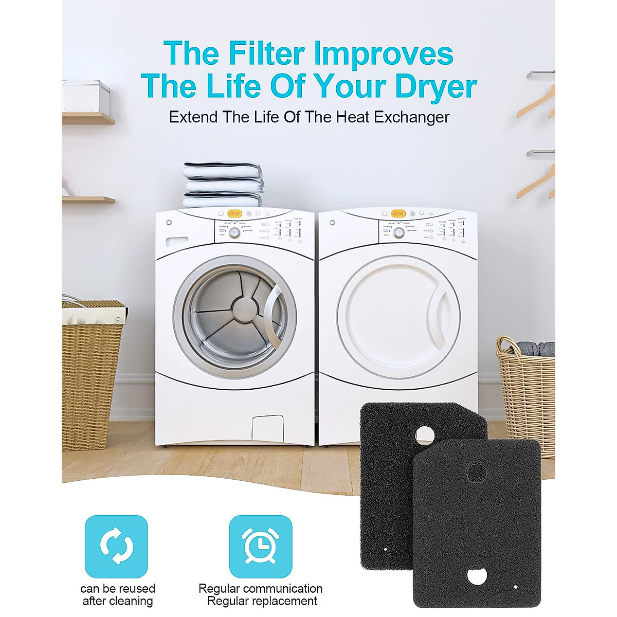 Plinth Filter Replacement for Miele T1 Dryer：9164761 Heat Pump Dryer, Dryer Spare Parts, Lint Filter Foam Sponge Replacement for Miele T1 Dryer (5)