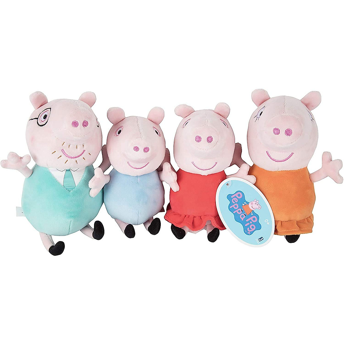 Pig Family Plush Toy 4 Pack - Includes Daddy, Mummy, Peppa & George - 7-8 inches - 18+ Months