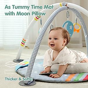 Lupantte 4-in-1 Baby Play Gym, Activity Gym Ball Pit with Detachable Anti-Slip Thickening Tummy Time Mat with Sensory Toys for Newborn Infant Toddler to Develop Motor&Cognition,Include 40 Balls