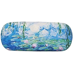 Claude Monet Painting Art Premium Quality Water Lilies Eyeglass Case and Matching Microfiber Eyeglass Cleaning Cloth, CMWL