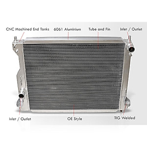 AJP Distributors Tri Core 3-Row Full Aluminum Radiator Engine Motor Cooling Upgrade Compatible/Replacement For Mustang Base GT S197 2005 2006 2007 2008 2009 2010 2011 2012 2013 2014
