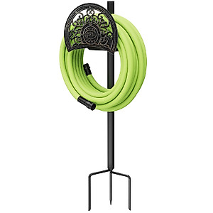 GOFORWILD Garden Hose Holder Butler, Decorative Sturdy Water Hose Rack, Durable Wall Hose Hanger, Holds 125-Feet of 5/8-Inch Hose, Hose Reel, Made of Stainless Cast Aluminum, 7009