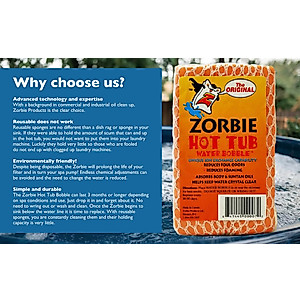 Zorbie Water Bobble Hot Tub Oil Scum Absorber - Scum Absorbing Sponge for Spas and Hot Tubs - Naturally Cleaner Water with Spa Sponges for Hot Tubs - Orange Floating Bobble with String- Single Package