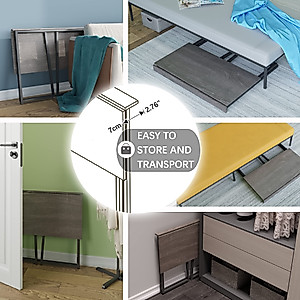 4NM 31.5" Small Desk with Storage Bag, Simple Assembly Folding Computer Desk Home Office Desk Study Writing Table for Small Space Offices - Gray and Black