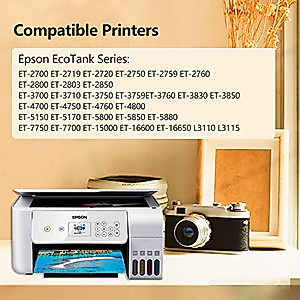 Autofill Syringe-Free Sublimation Ink for Epson EcoTank ET-4800 ET-2850 ET-2800 ET-2803 ET-2760 ET-2720 ET-2400 ET-3850 ET-2750 ET-4700 ET-4760 ET-5800 ET-15000 (Anti-UV/ICC Free)