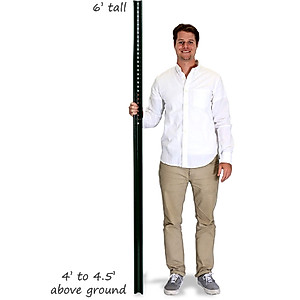 SmartSign U-Channel Sign Post, Medium Weight | 6' Tall Baked Enamel Steel Post - Pack of 4