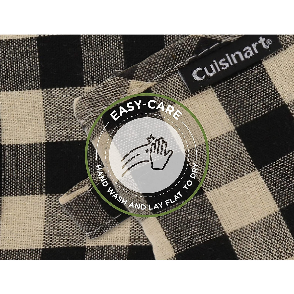 Cuisinart Buffalo Check Mini Oven Mitts - 2 Pack, Black and Ivory Plaid Design - Handle Hot Kitchen Items Safely - Non-Slip Grip Mini Oven Gloves with Insulated Pockets - 5.5 x 7.25 Inches