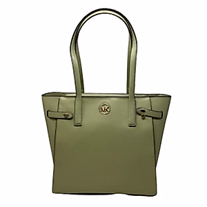 Michael Kors Carmen Large Leather NS Tote Shoulder Handbag (Light Sage)