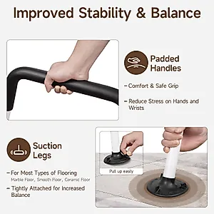 WAYES Toilet Safety Rails - Toilet Arms for Elderly, Fit for Most Toilet, Up to 300 Lbs, Adjustable Height & Width