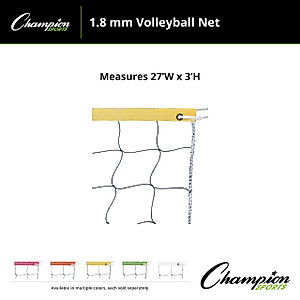 Champion Sports Vinyl Volleyball Nets, Neon Yellow, 32 x 3-Feet