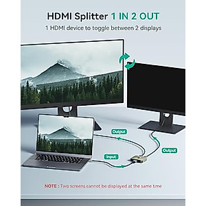 GANA HDMI 2.1 Switch, 8K HDMI Switcher Splitter 2 in 1 Out, Supports 4K@120Hz,8K@60Hz, 48Gbps Aluminum Bi-Directional Ultra HD HDMI Hub Compatible with PS5/4,Xbox,Roku,Apple TV,Fire Stick