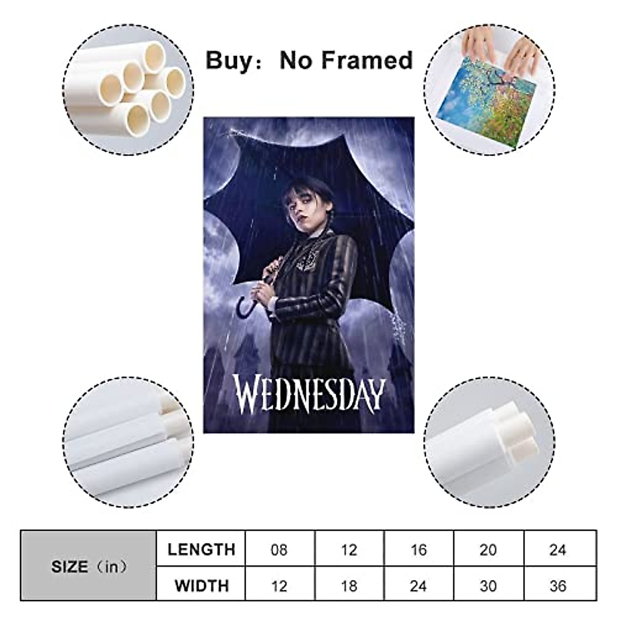 Gaobi Tv Series Wednesday Poster Canvas Art Poster And Wall Art Picture Print Modern Family Bedroom Decor Posters 12x18inch(30x45cm)