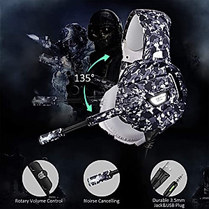 FEIYING Gaming Headset with Microphone, Gaming Headphones Stereo 7.1 Surround Sound PS4 Headset 50mm Drivers, 3.5mm Audio Jack Over Ear Headphones Wired for PC Switch Playstation Xbox PS5 Laptop