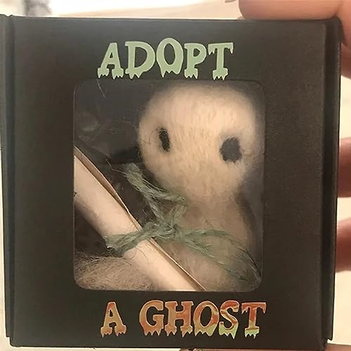 Adopt a Ghost - Spooky Plush Ghost Stuff with Tiny Scroll, Halloween Adopt a Ghost Figurine, Ghost Felt Doll Halloween Plush Toys, for Ghost Stories, Spooky Movies, Halloween Decoration (Set of 1)