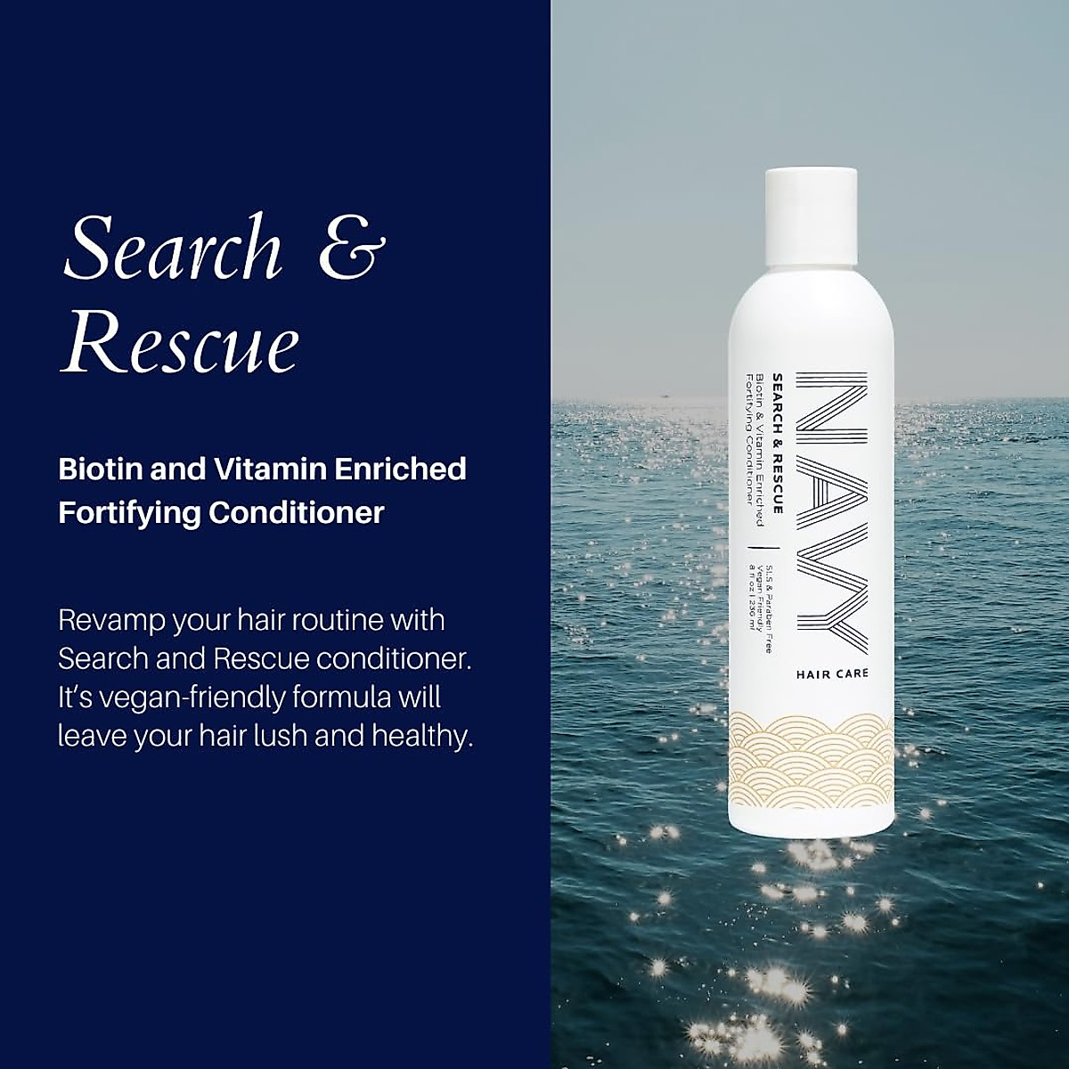 NAVY Search and Rescue Conditioner - Biotin and Vitamin Enriched Fortifying Hair Conditioner - 8 fl oz