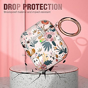 Maxjoy Compatible AirPod Case Cover, Cute Air Pod 2 Hard Shell for Women with Keychain Protective Air Pod 2nd 1st Generation Cover